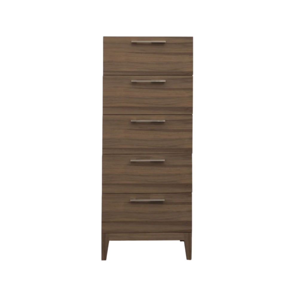 Twenty10 Designs Calla 5 Drawer Narrow Tallboy Chest - Walnut – Nest Envy